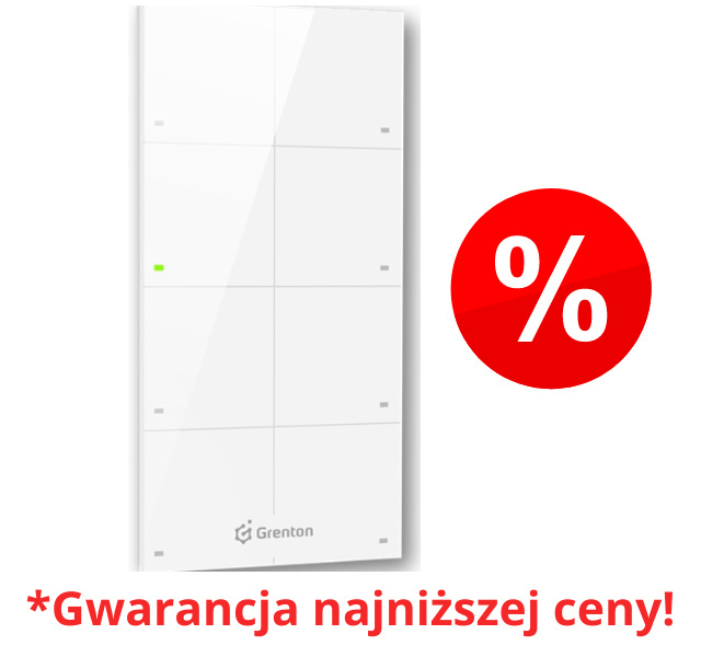 GRENTON Panel dotykowy szklany biały 8-przyciskowy, natynkowy, TOUCH ...